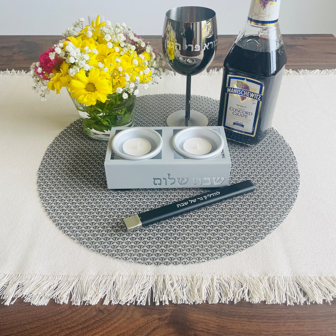 Shabbat Tea Light Candle Holder,shabbat Stand Candleholder Concrete ...