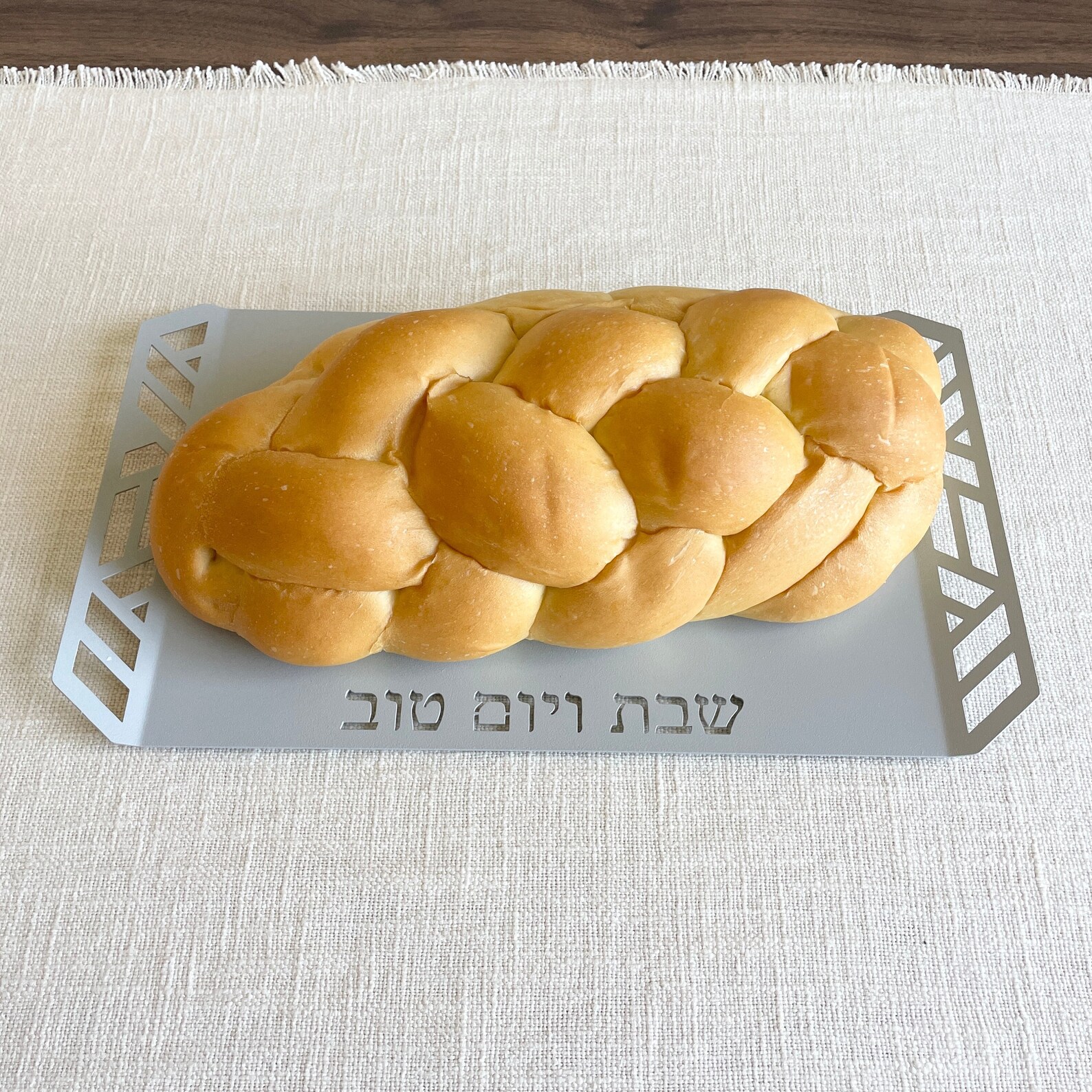 Concrete Color Stainless Steel Challah Board With Salt Shaker Stand ...