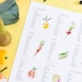 Seasonal Fruits and Veggies Calendar,kitchen Wall Decor,healthy ...