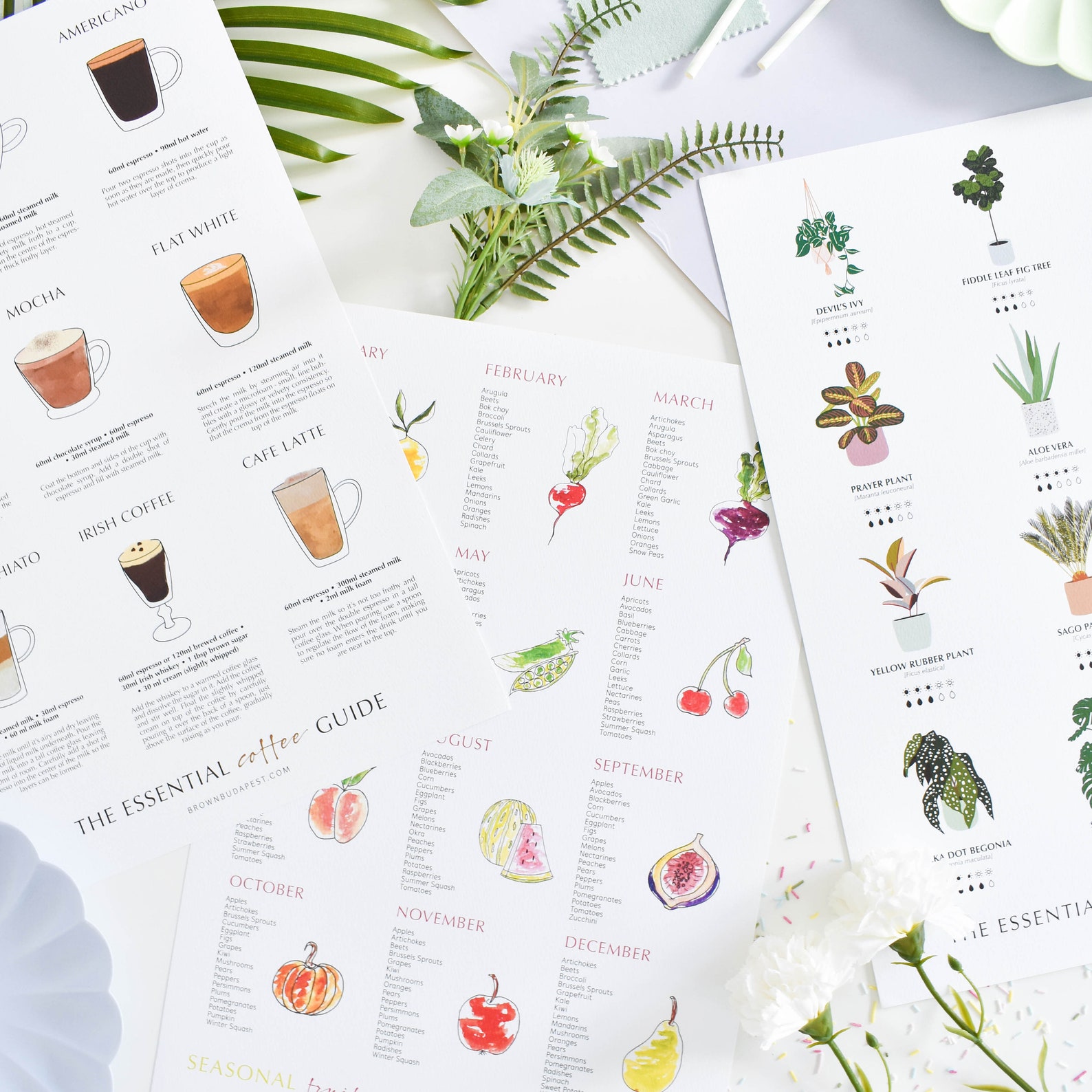 Seasonal Fruit and Veggie Calendar, Oversized Print, Kitchen Wall Decor ...