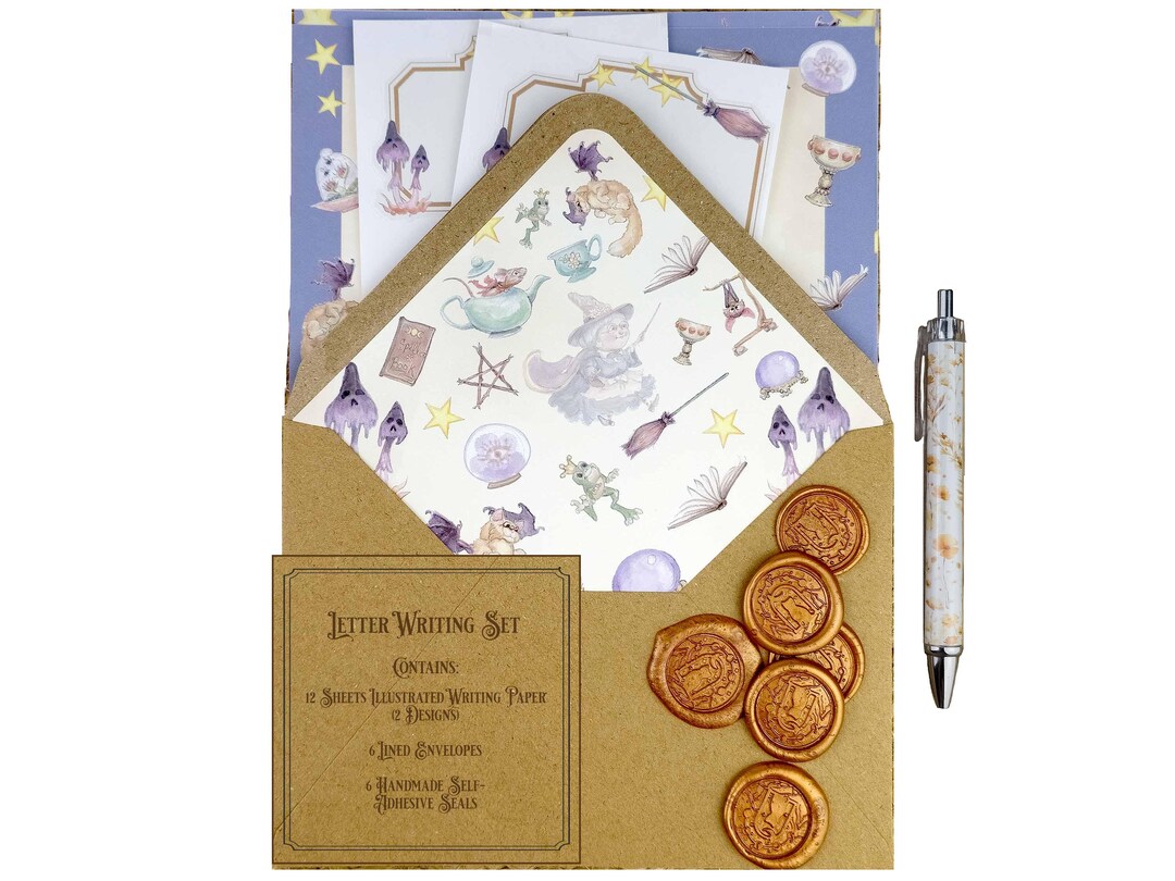 Witchy Things Letter Writing Kit | Topsy Turvy Art Stationery | Magical ...