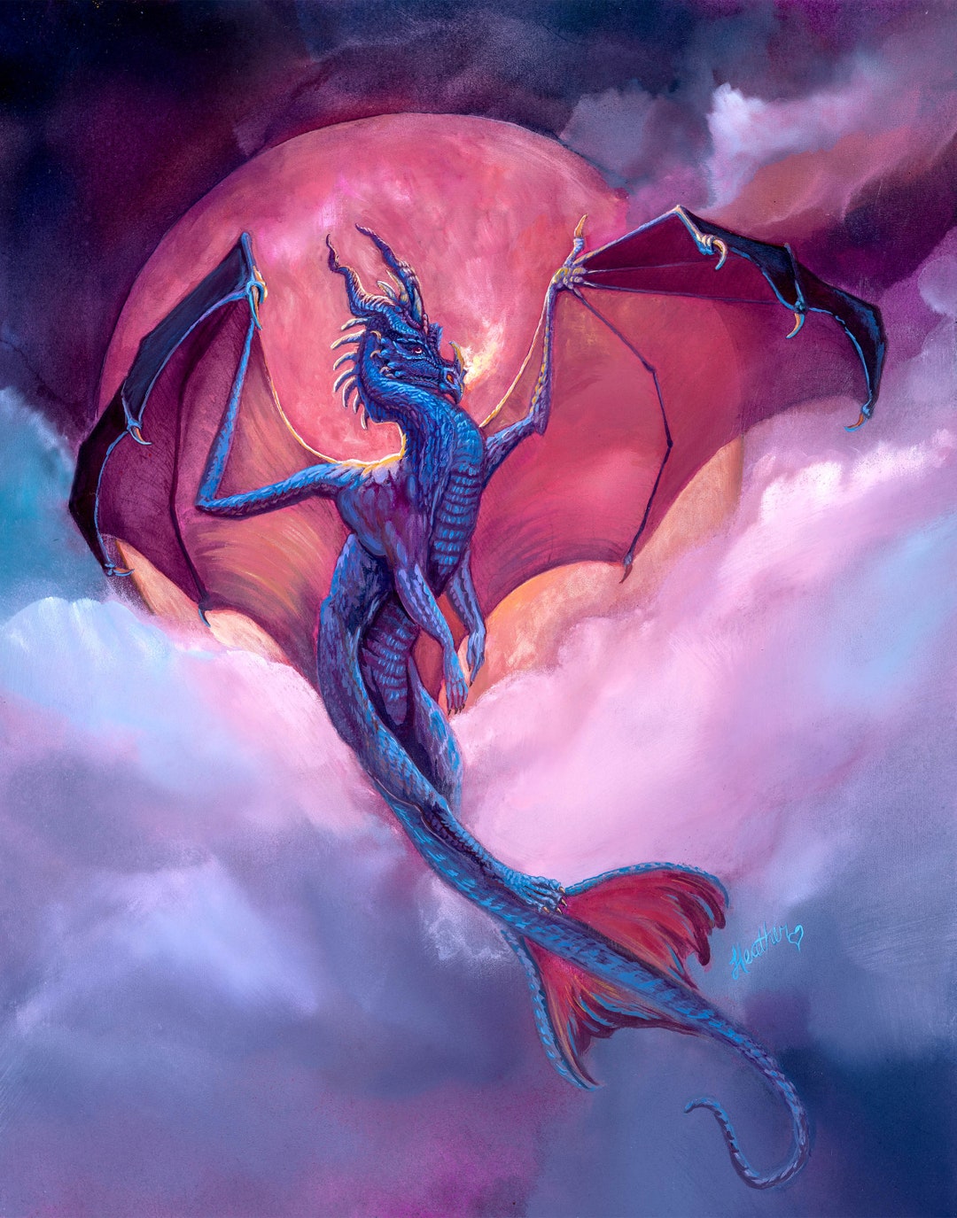 Dragon Fine Art. Dragon Fantasy Lover. Dungeons and Dragons Style Wall ...