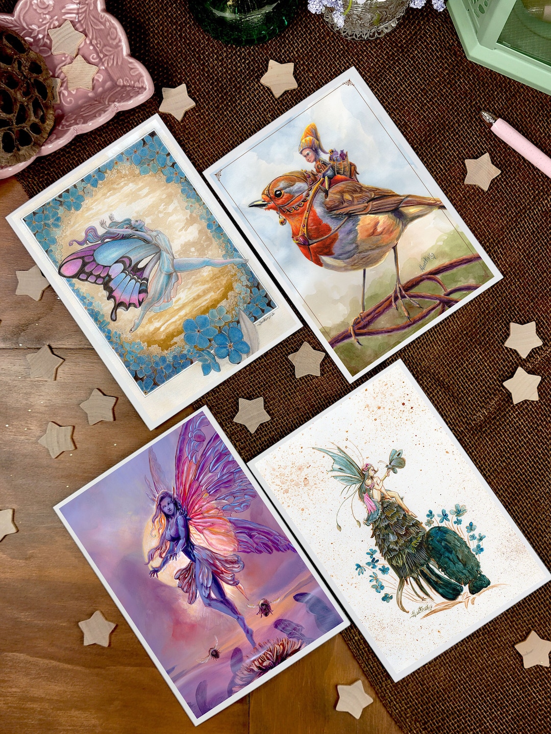 Blank Fantasy Art Cards. Fairy Grove Bundle. Greeting Card. Pen Pal ...
