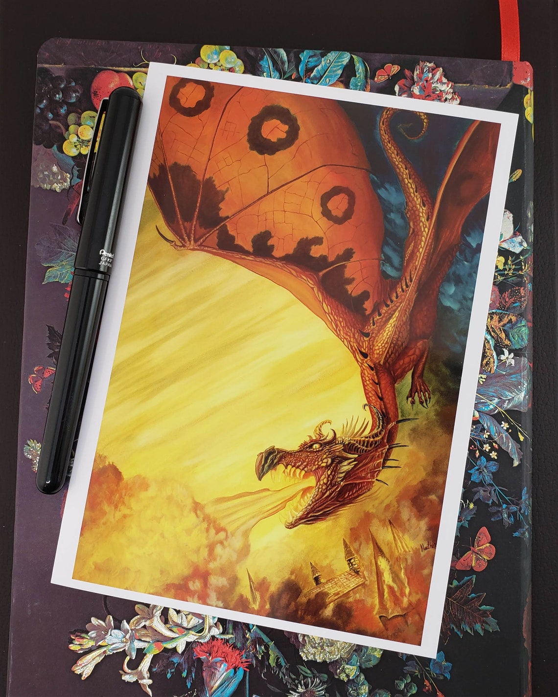 Fantasy Art Print Dragon Rage Red Dragon Mtg Magic Style - Etsy