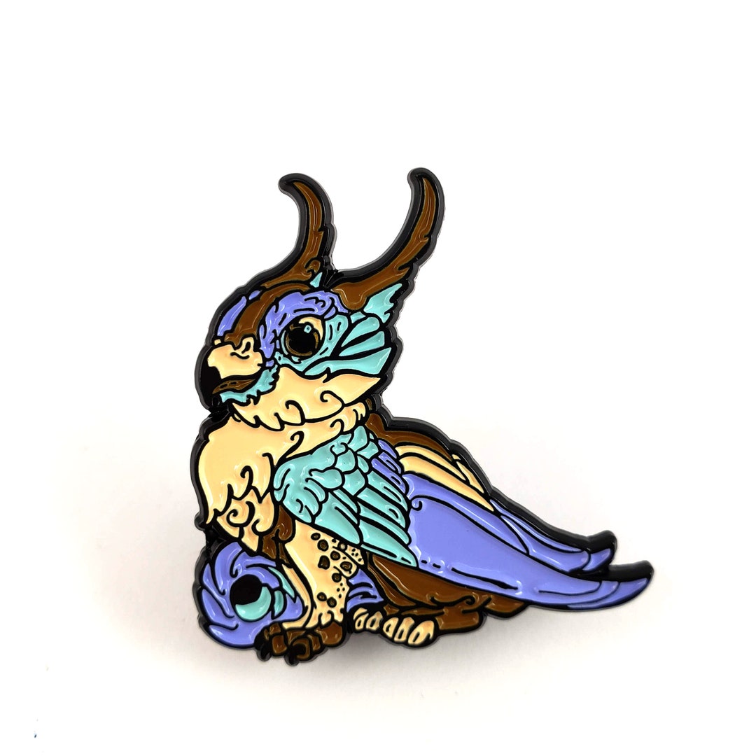 Gryphon Enamel Pin. Soft Enamel Kawaii Baby Griffon. Fantasy Pin ...