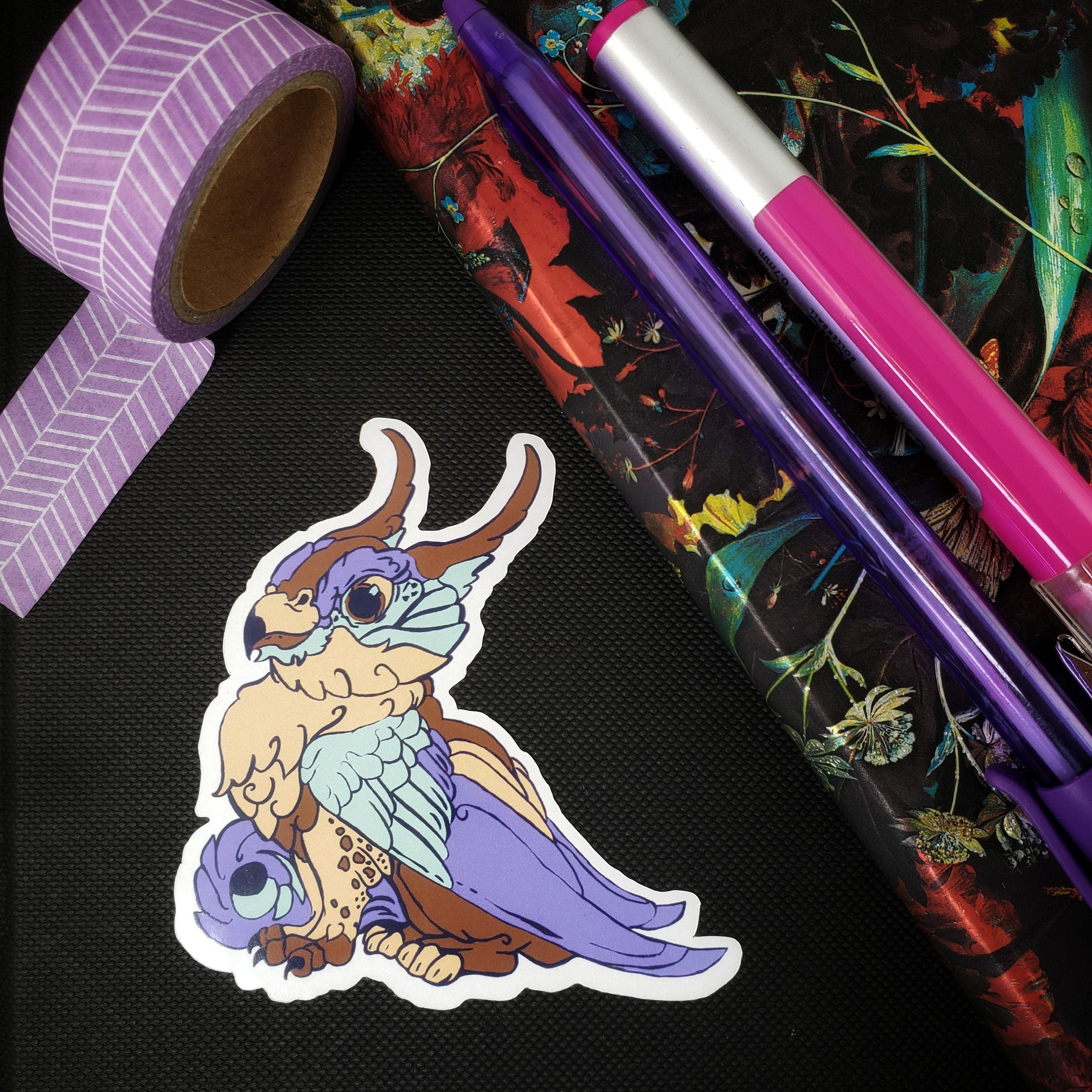 Kawaii-baby Gryphon Die Cut Sticker-griffin-fantasy Creature-fantasy ...
