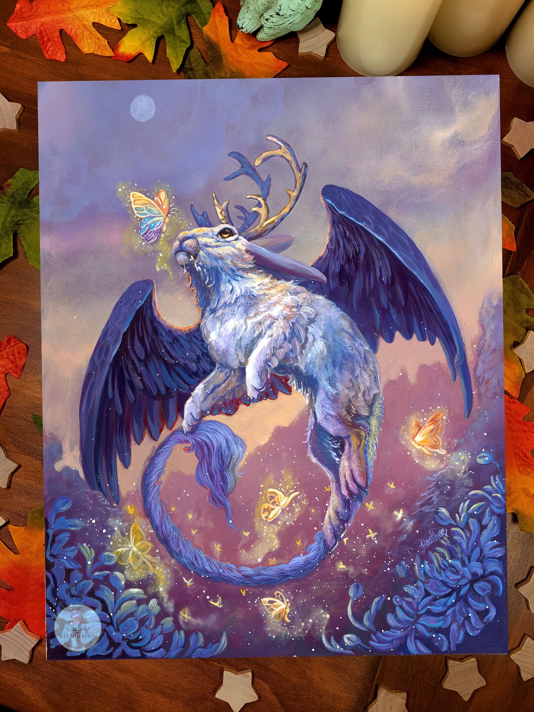 Fantasy Art Print. Wolpertinger. Grimm's Fairy Tales. Fantasy Creature ...