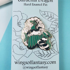 Dragon Hard Enamel Pin. Flowerdragon Art. Fantasy Gamer Gift. Fantasy ...