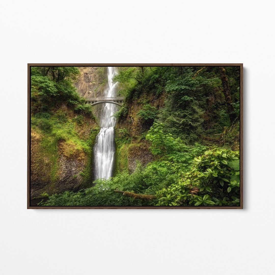 Multnomah Falls Photo, Framed Canvas Wall Art, Oregon Photography ...