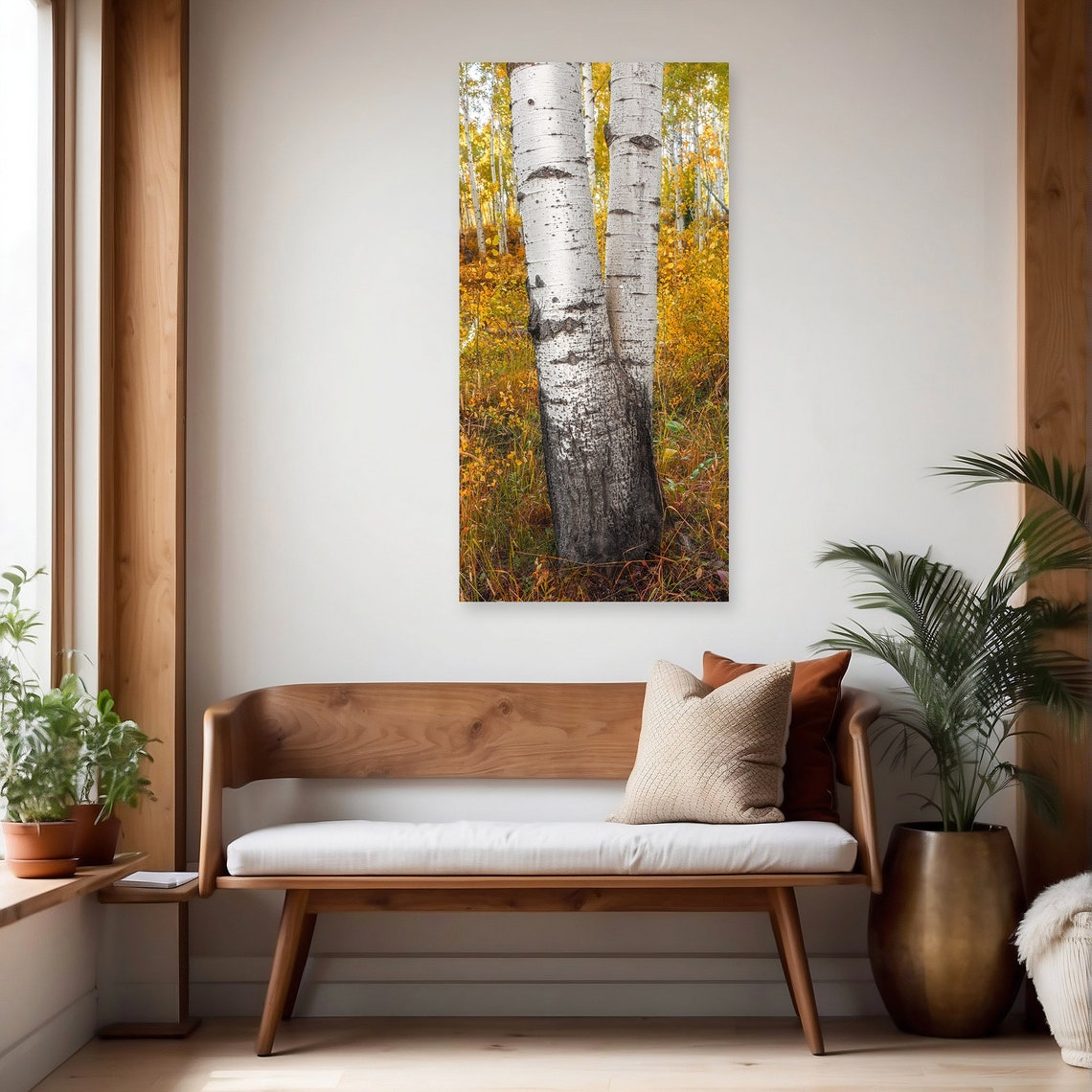 Tall Narrow Aspen Tree Trunk Canvas Wall Art - Colorado Photography ...
