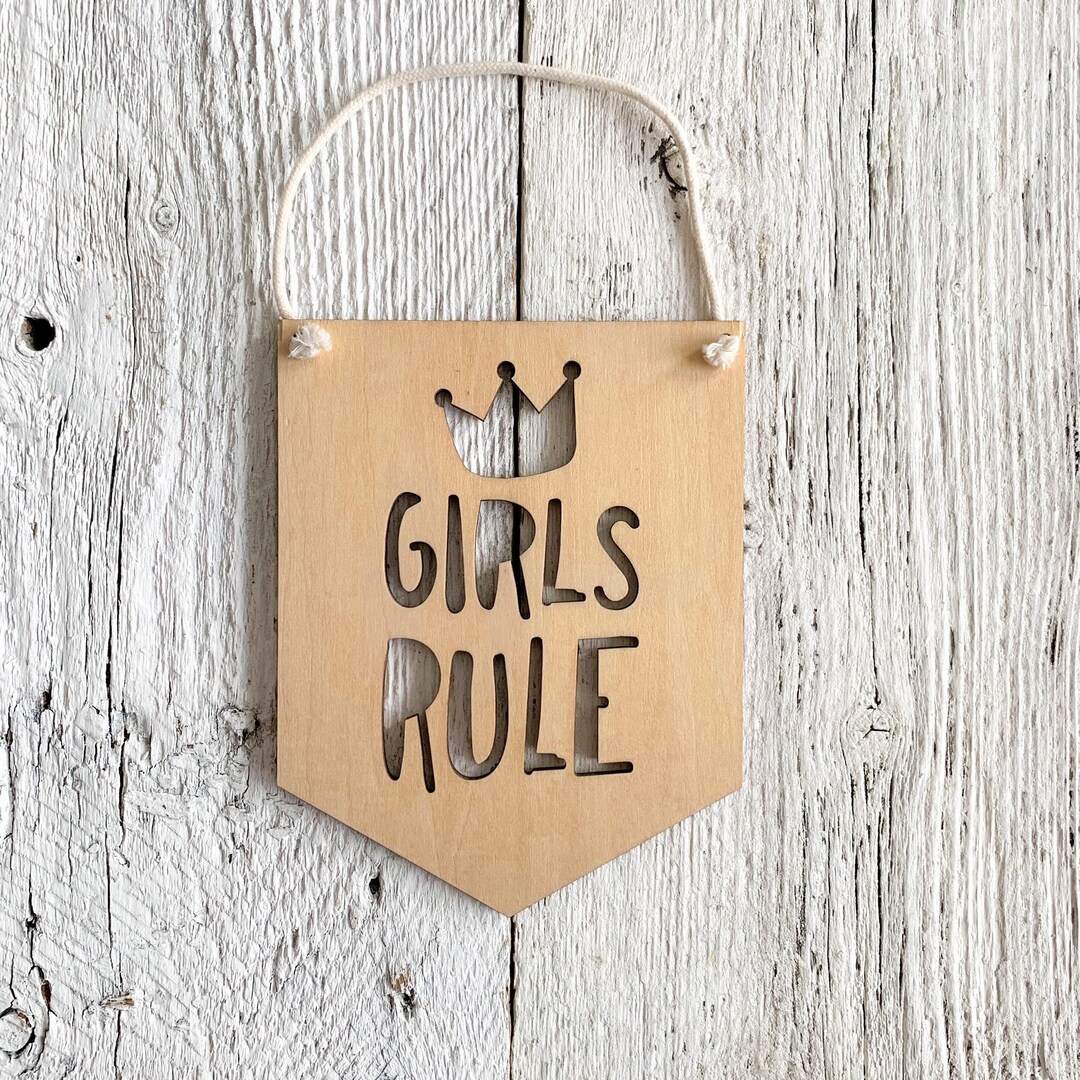 Girls Rule Banner Nursery Wall Decor Bedroom Wall Sign - Etsy