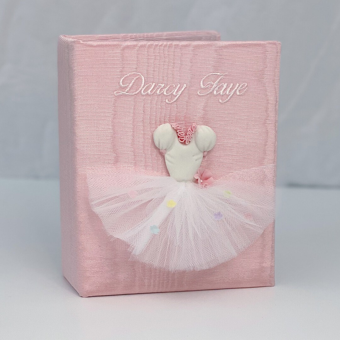 Small Hardbound Photo Album With Ballerina Tutu on Moiré // Baby Album ...