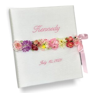 Baby Memory Book in Silk With Flower Garland - Etsy