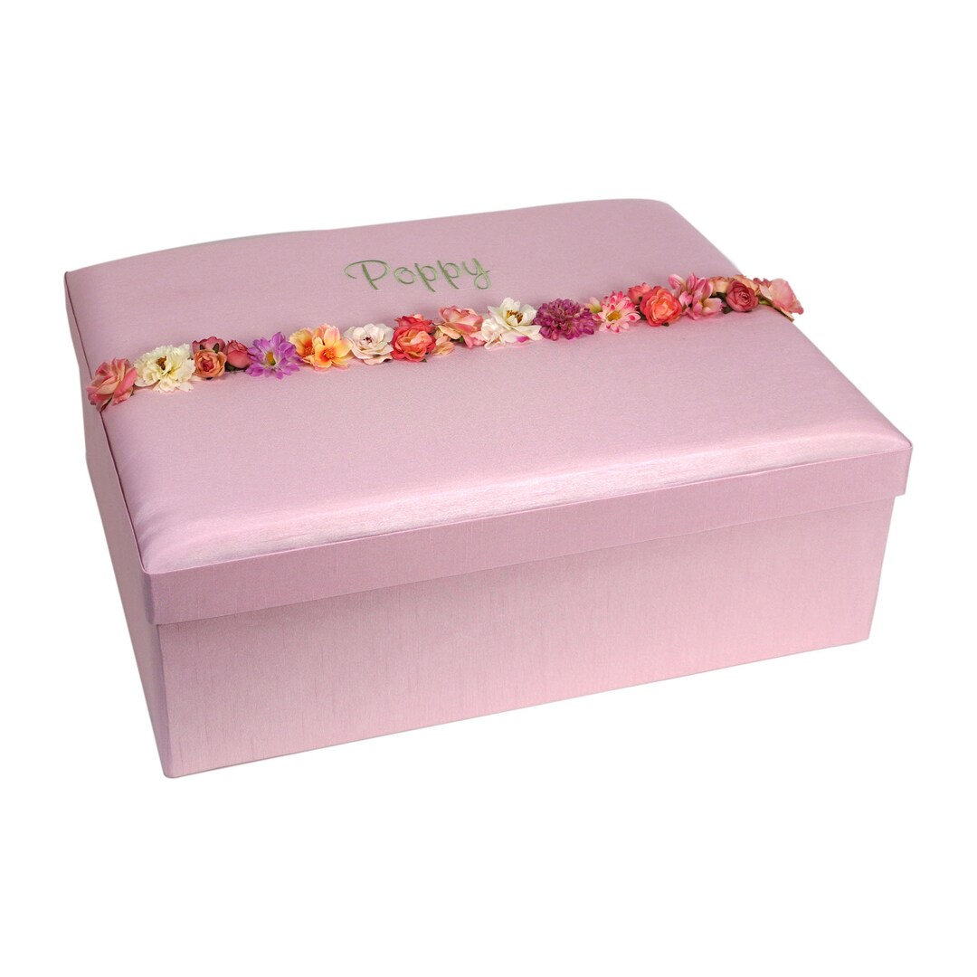 Large Baby Keepsake Box With Flower Garland - Etsy