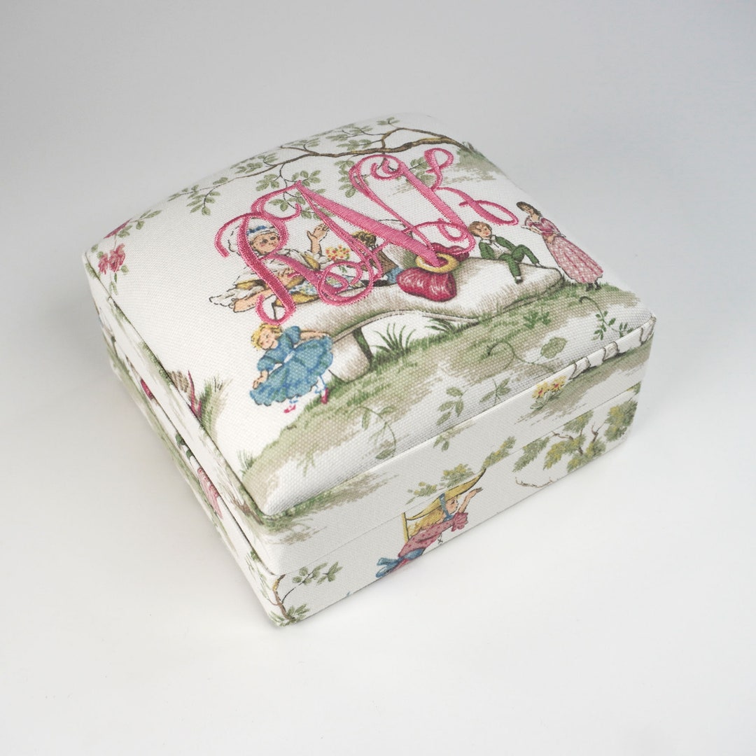 Baby Jewelry Box in the Nursery Rhyme Over the Moon Toile// Baby ...