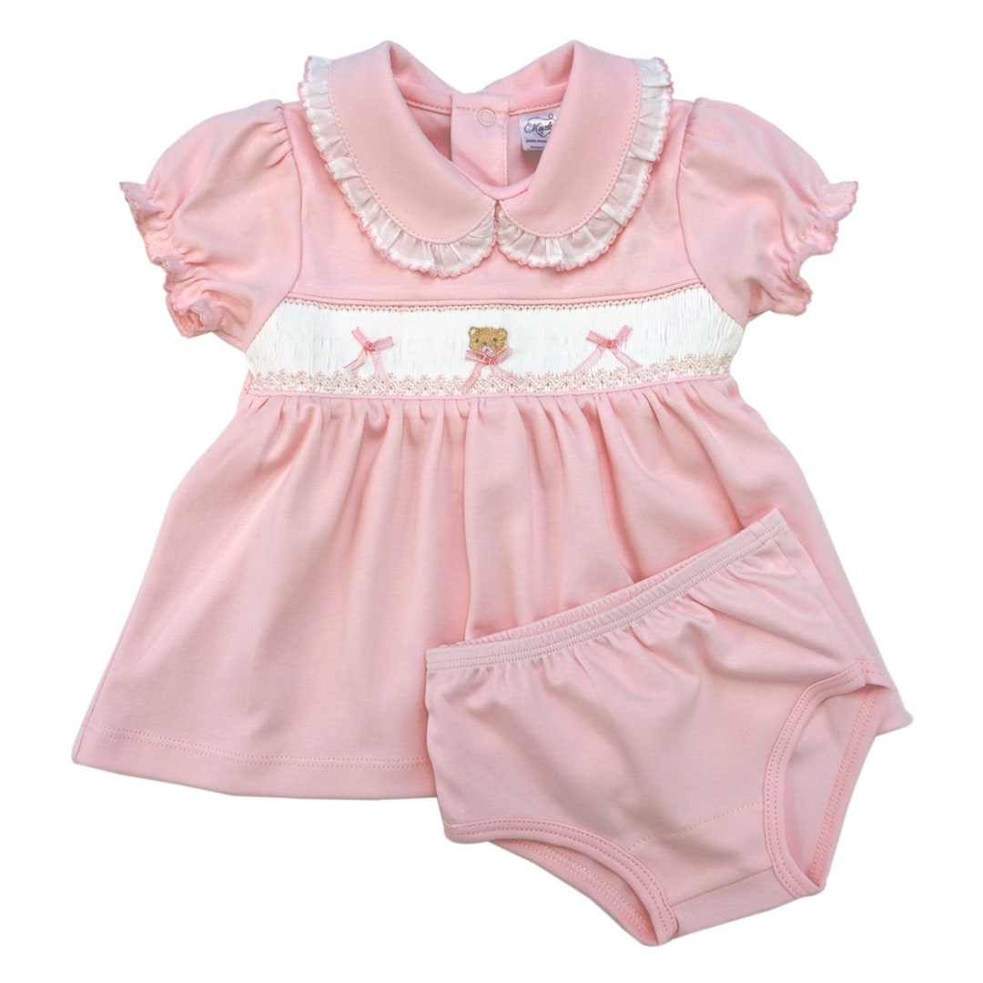 Smocked Embroidered Bear Collared Dress Set - Etsy