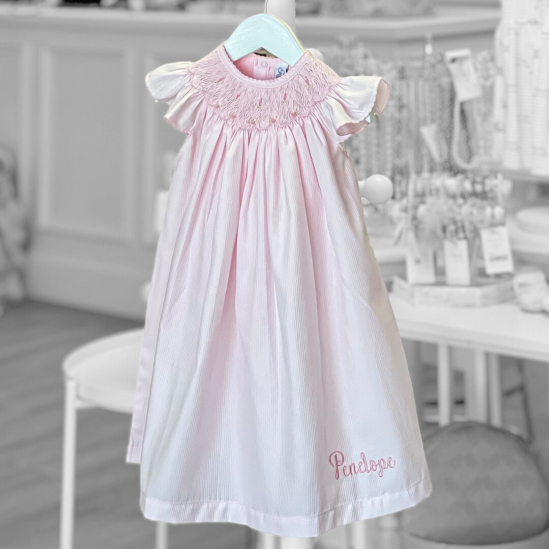 Pima Cotton Smocked Dress // Smocked Baby Dress, Periwinkle Smocked ...