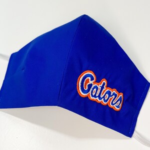 Embroidered Florida Gators Face Mask. 100% Cotton. 3 Layers. Metal Nose ...