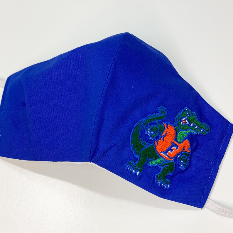 Embroidered Florida Gators Face Mask. 100% Cotton. 3 Layers. - Etsy