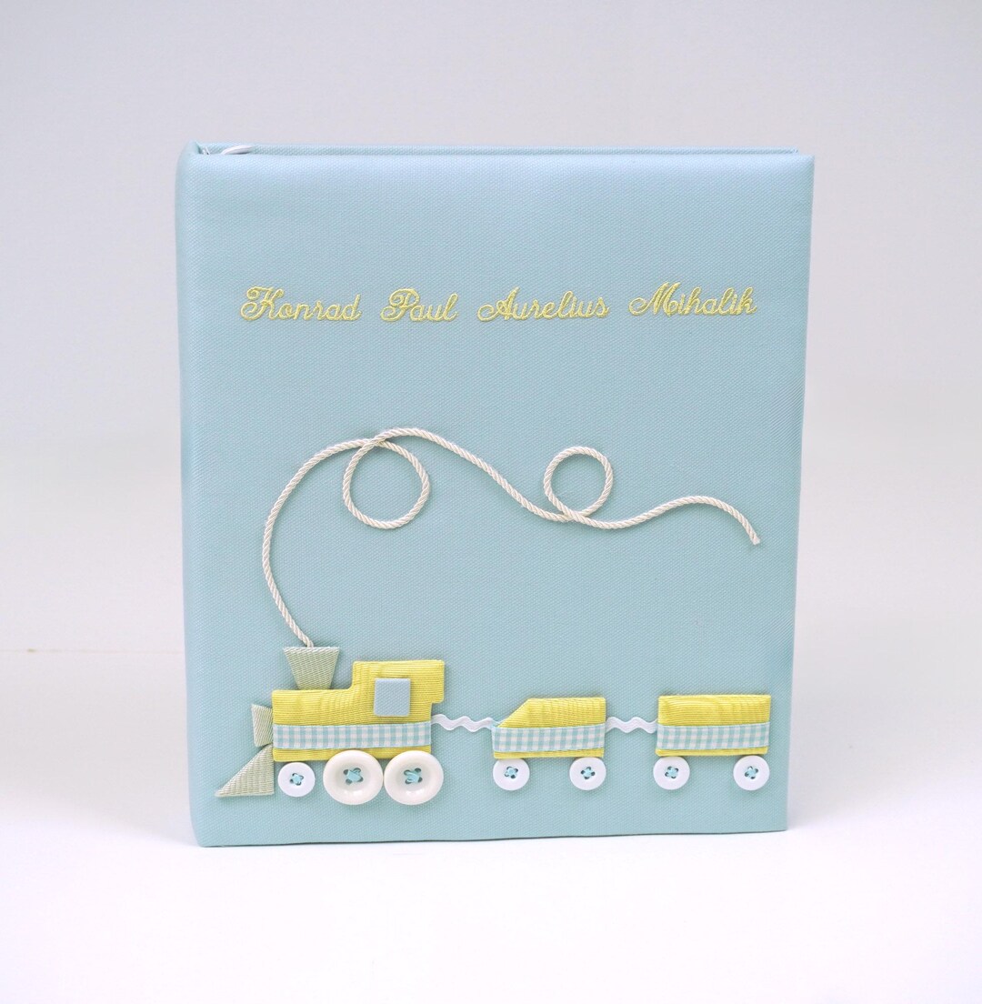 Personalized Baby Memory Book – 3D Train Keepsake Binder, Custom ...