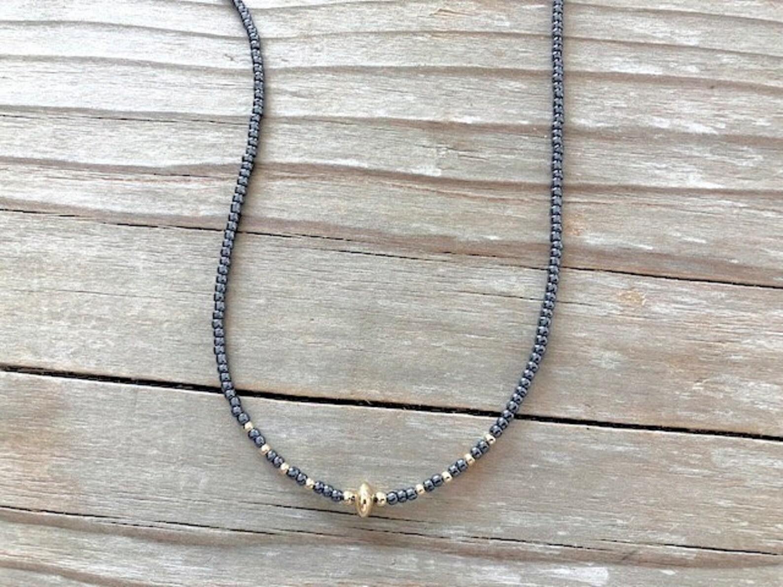 Simple Gold Bead Necklace Everyday Necklace Minimalist - Etsy