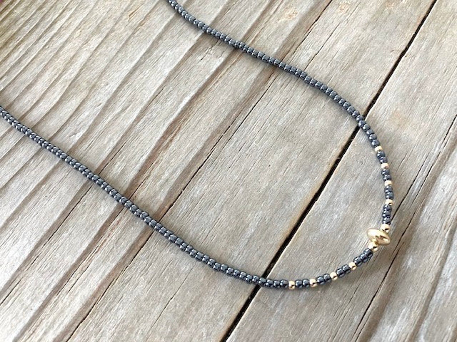 Simple Gold Bead Necklace Everyday Necklace Minimalist - Etsy