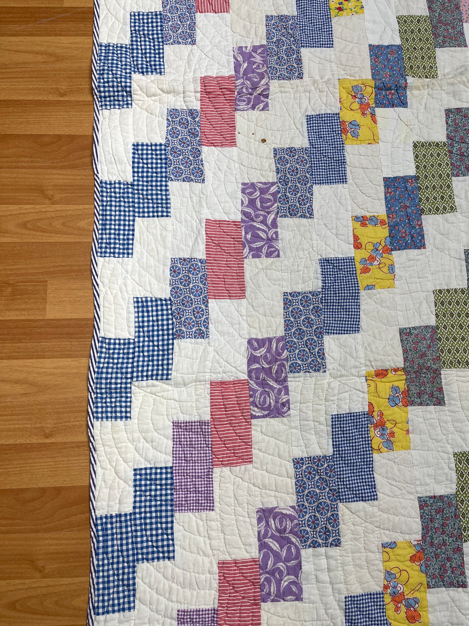 Vintage Stair Step Brick Pattern Handmade Quilt 84 X 57 | Etsy