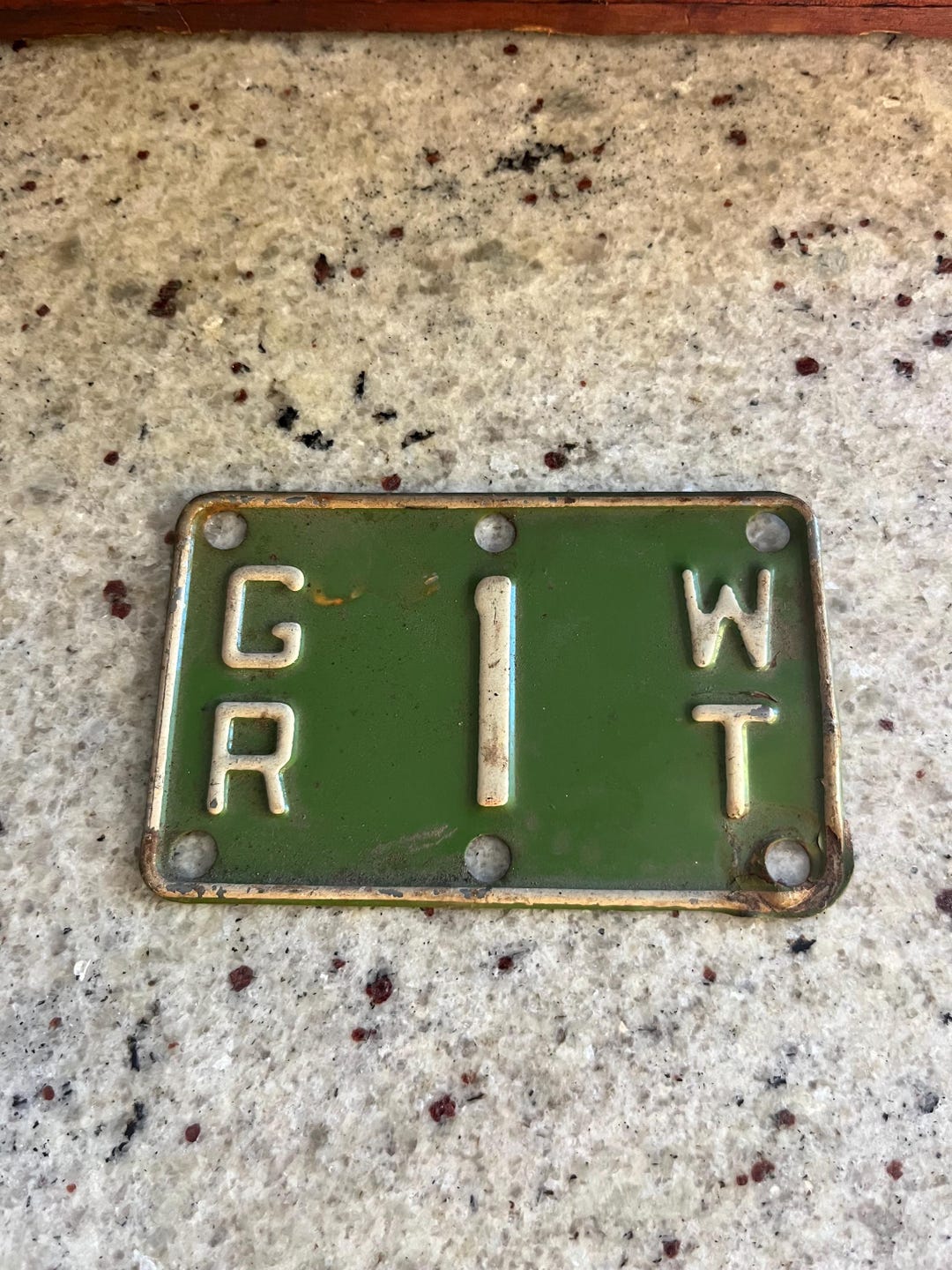 Vintage 1960s Gross Weight License Tag Plate # 1 Green & White - Etsy