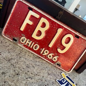 Vintage 1966 Ohio License Plate FB 19 Quality Embossed Steel - Etsy