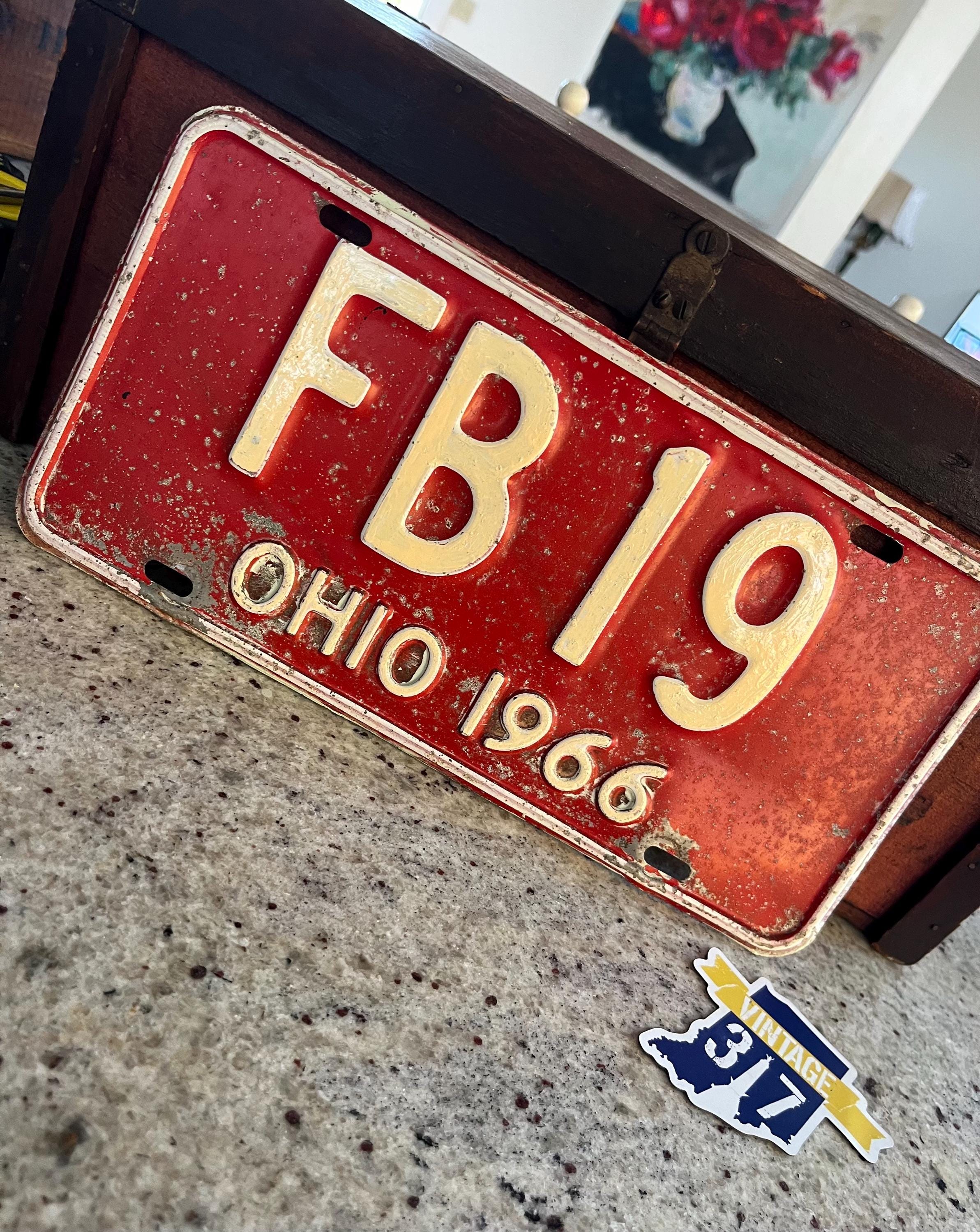 Vintage 1966 Ohio License Plate FB 19 Quality Embossed Steel - Etsy