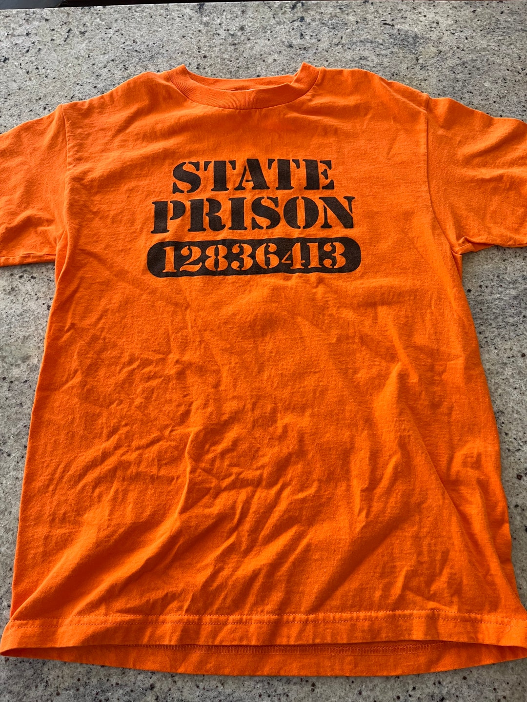 Vintage State Prison T Shirt Uniform Size Medium 12836413 Orange Jail ...