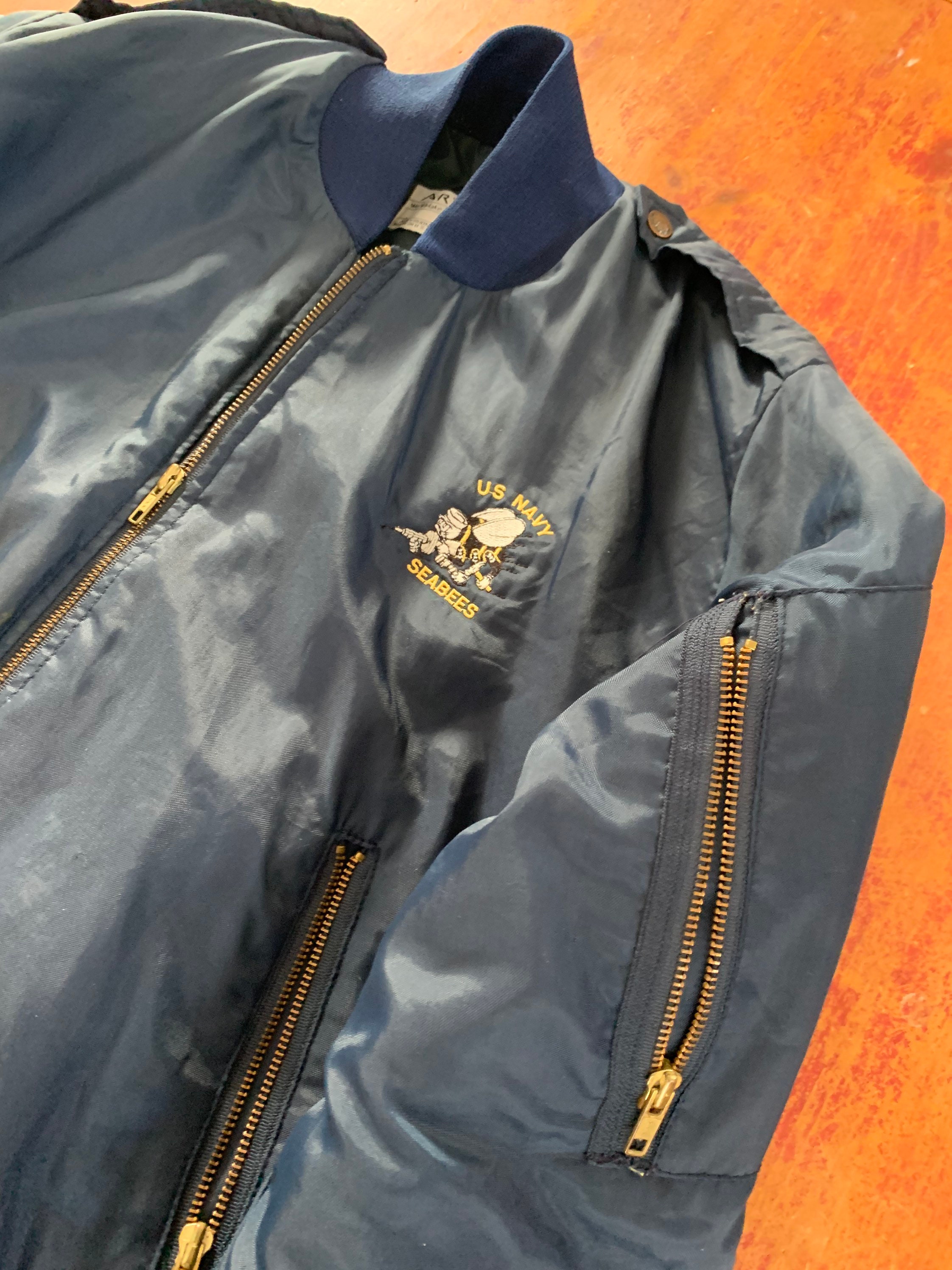 Vintage 70s US Navy Seabees Jacket Size Medium Quality Details - Etsy