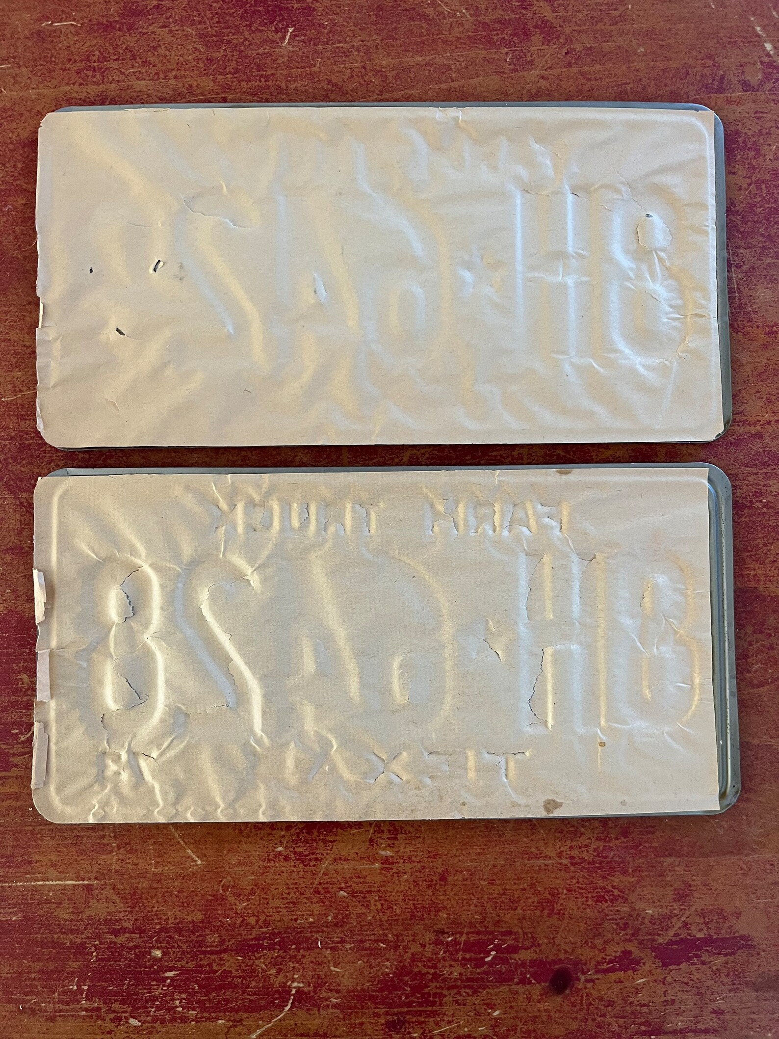 Vintage Pair 1973 Texas License Plates Farm Truck 8H 6428 New Old Stock ...