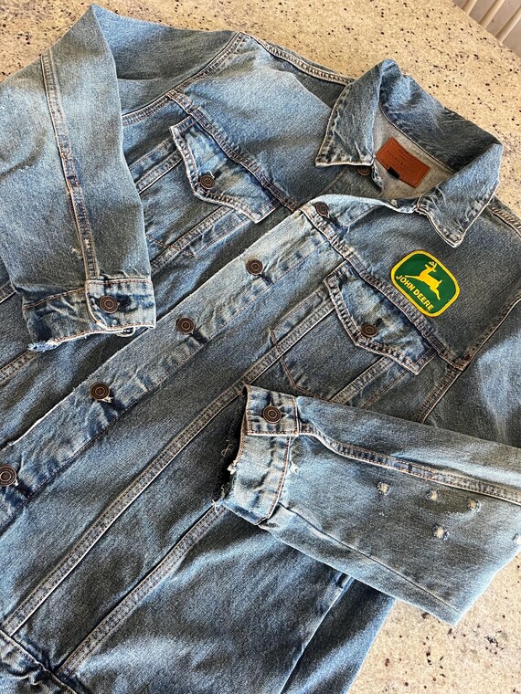Vintage John Deere Denim Jacket Double Sided Quality … - Gem