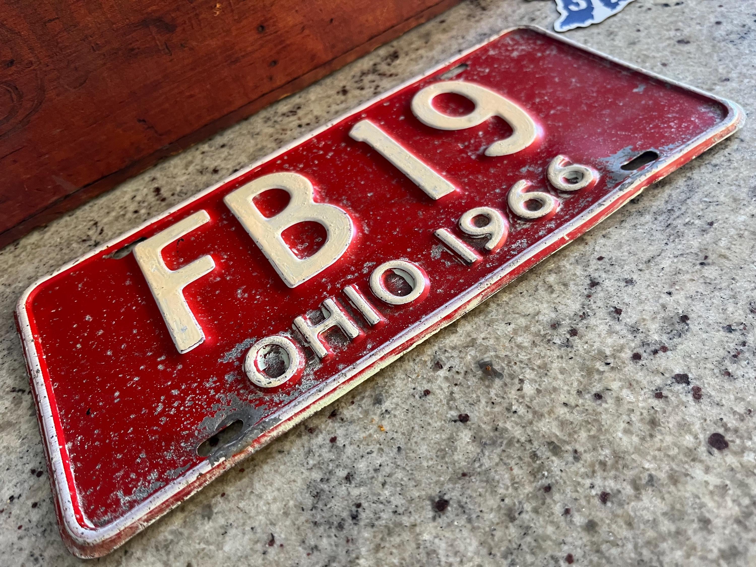 Vintage 1966 Ohio License Plate FB 19 Quality Embossed Steel - Etsy