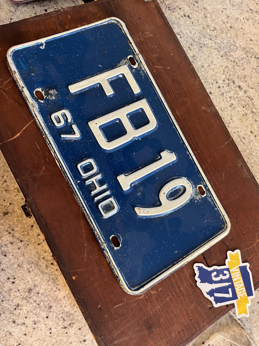Vintage 1967 Ohio License Plate FB 19 Quality Embossed Steel Blue ...