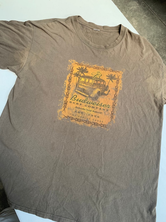 Vintage Budweiser Beer Surf Company T Shirt Fits XL A… - Gem