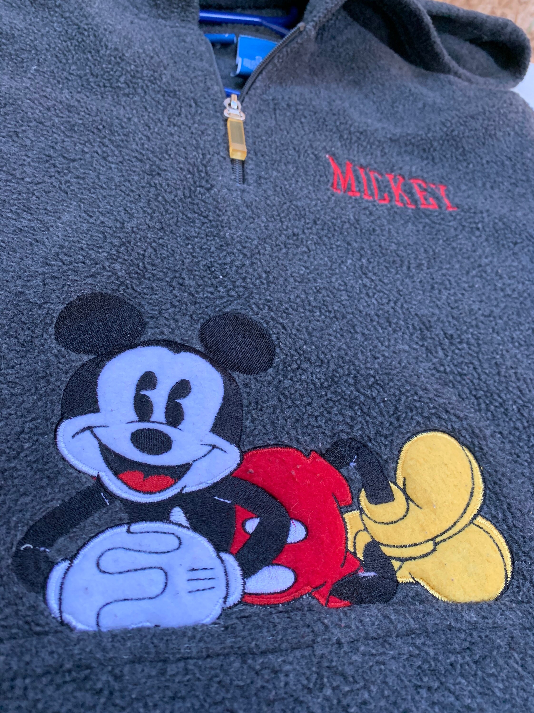 Vintage Mickey Mouse Fleece Pullover Hoodie Size Small Disney Quality ...