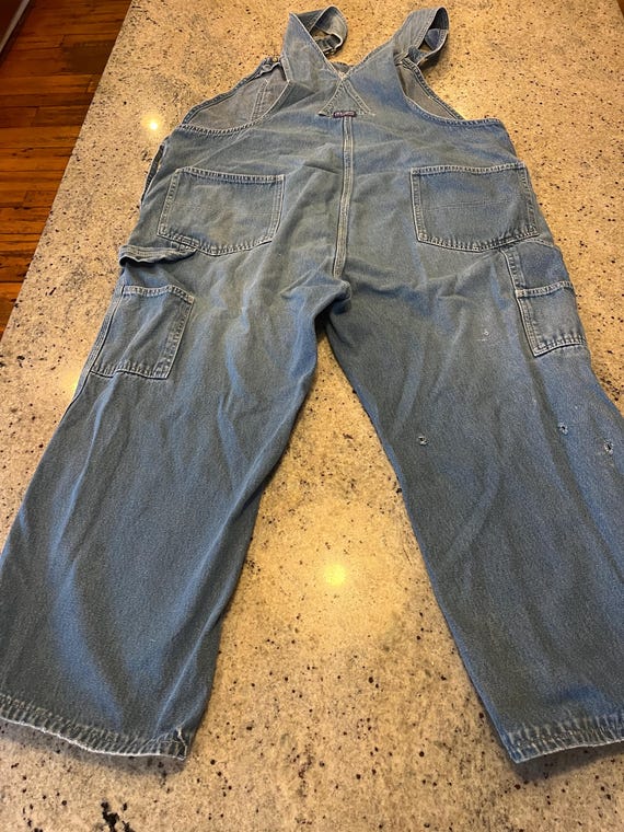 Vintage Big Smith Denim Bib Overalls Distressed & Fad… - Gem
