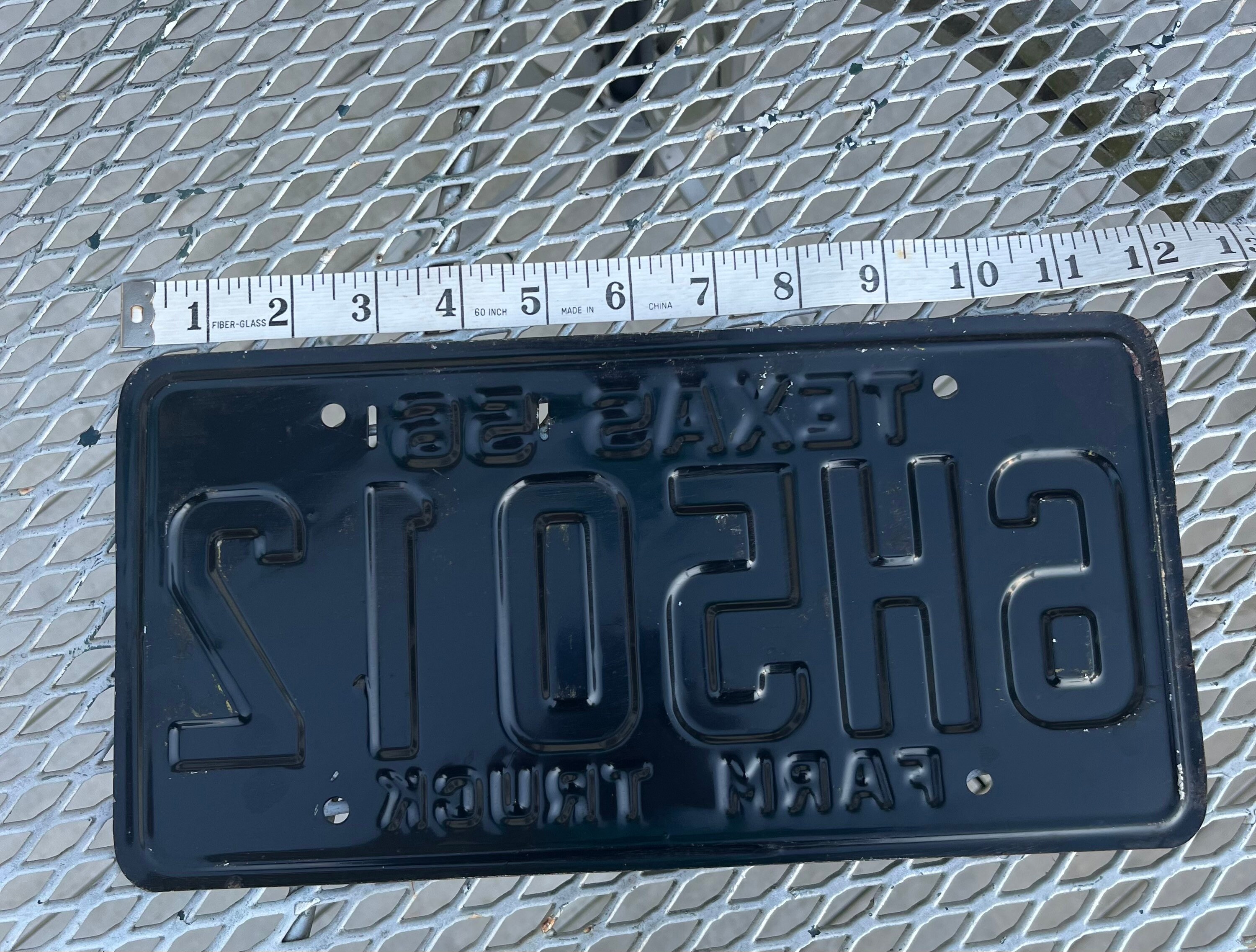 Vintage 1956 Texas Farm Truck License Plate 6H 5012 Yellow on - Etsy