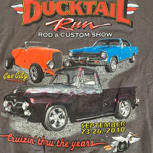 Ducktail Run Gas City Indiana 2010 Car Hot Rod Show T Shirt Size Large ...