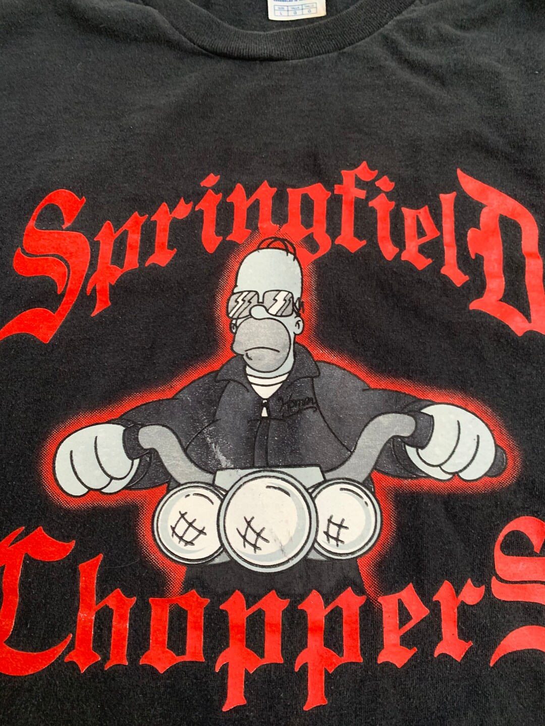 The Simpsons Springfield Choppers Homer T-shirt Size Large Riding ...