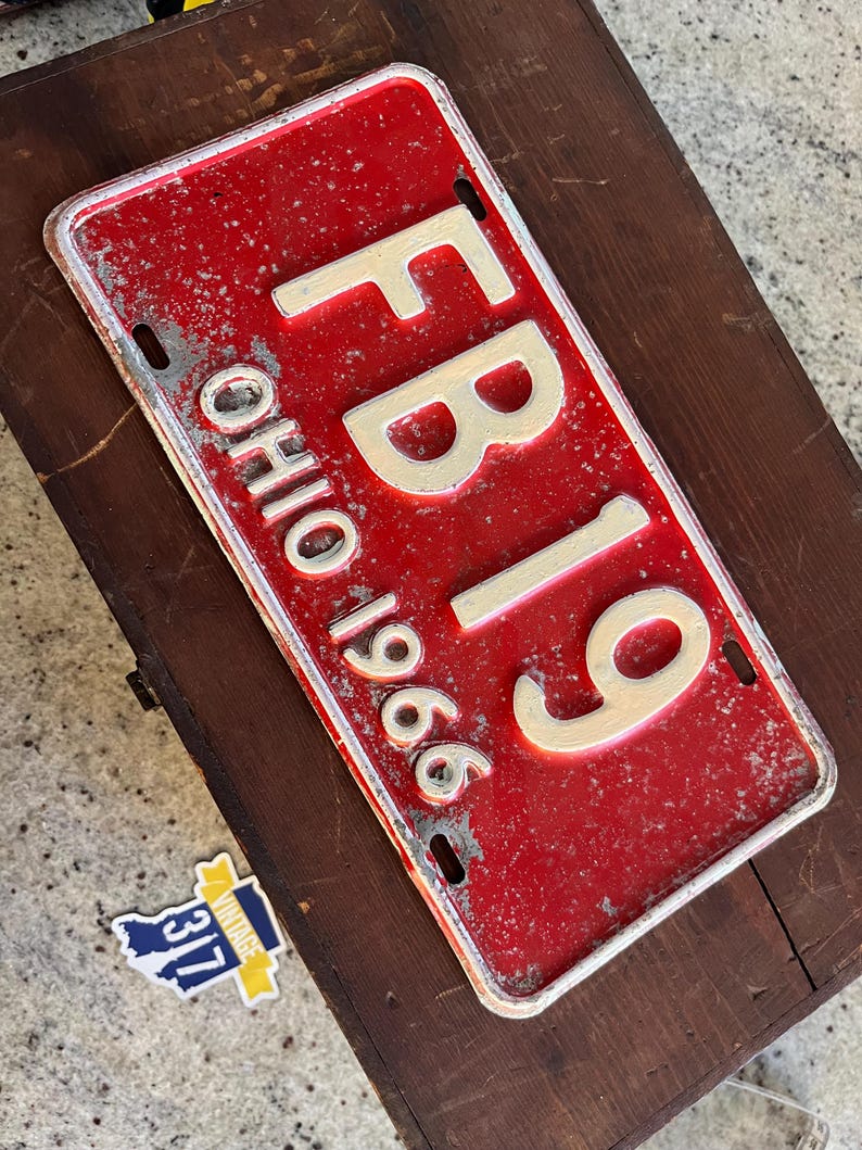 Vintage 1966 Ohio License Plate FB 19 Quality Embossed Steel - Etsy
