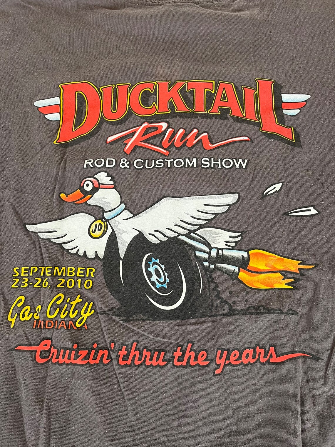 Ducktail Run Gas City Indiana 2010 Car Hot Rod Show T Shirt Size Large ...