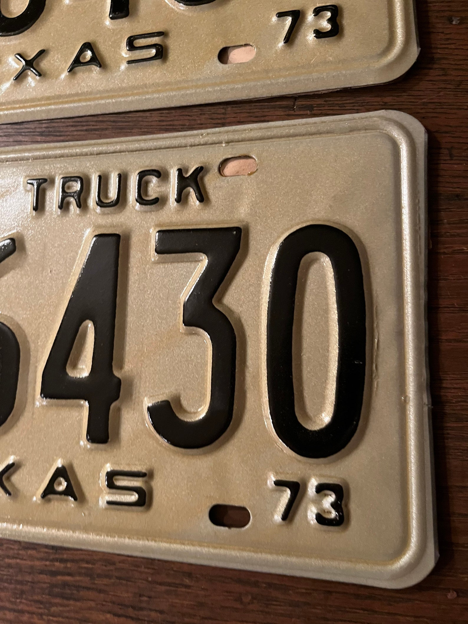 Pair of Vintage 1973 Texas Farm Truck License Plates NOS New Old Stock ...