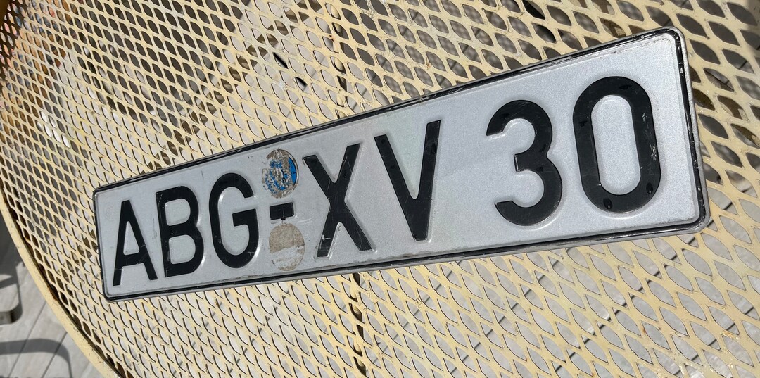 Vintage Germany License Plate ABG XV30 - Etsy
