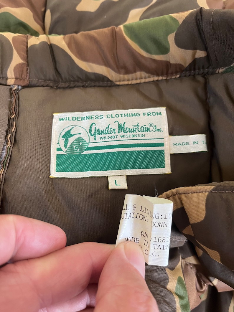 Vintage Gander Mountain Coat Pants Hunter Suit Down Filled Size Large ...