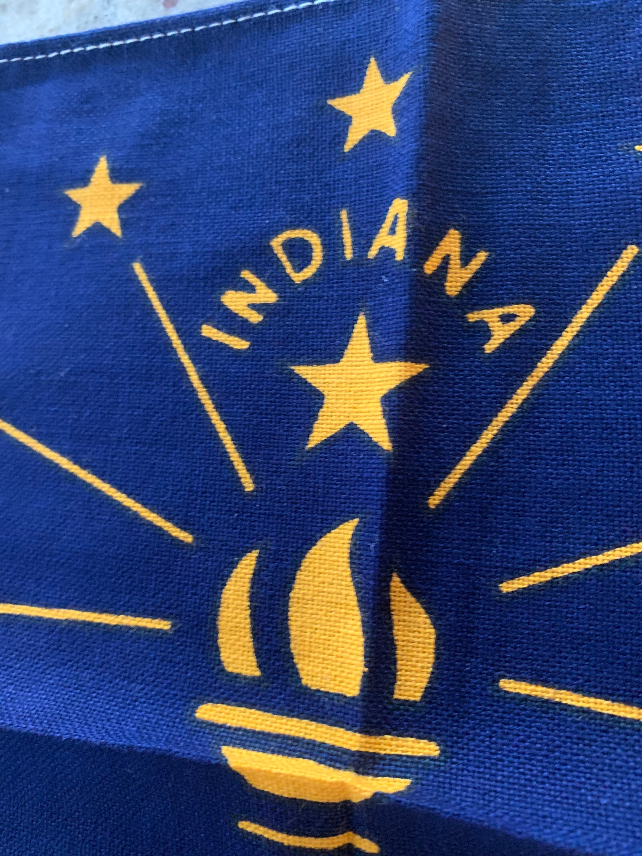 Vintage 60s State of Indiana Flag Pennant Dimensions 17 in X | Etsy