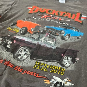 Ducktail Run Gas City Indiana 2010 Car Hot Rod Show T Shirt Size Large ...