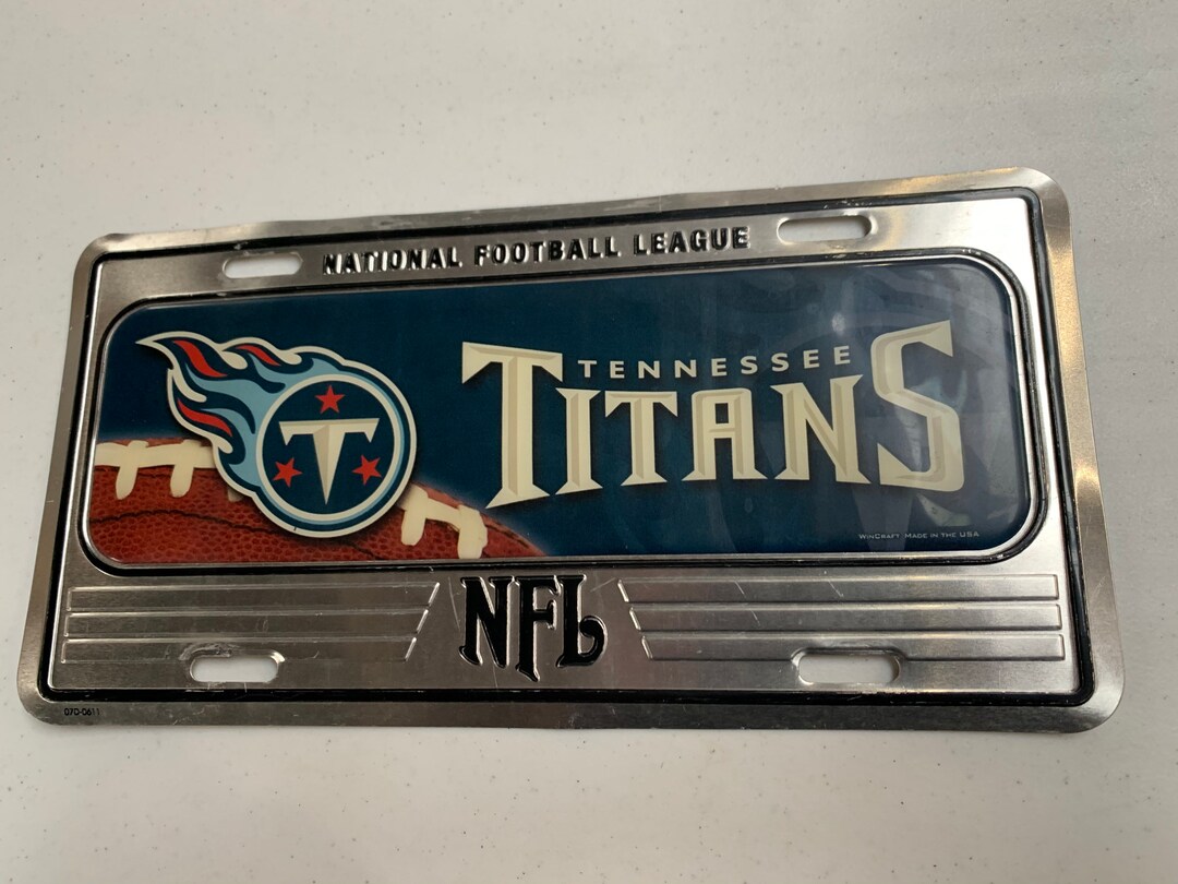 Sports License Plate Tennessee Titans Navy Blue Plastic License Plate ...